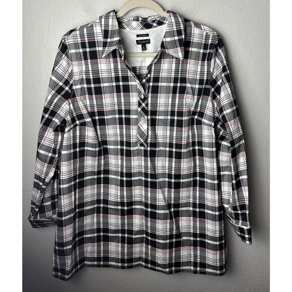 Talbots | Tops | Talbots Plus Size 6 Plaid Popover Shirt Long Sleeve ...